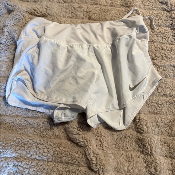 Nike | Shorts | White Athletic Shorts With Swoosh Logo | Poshmark